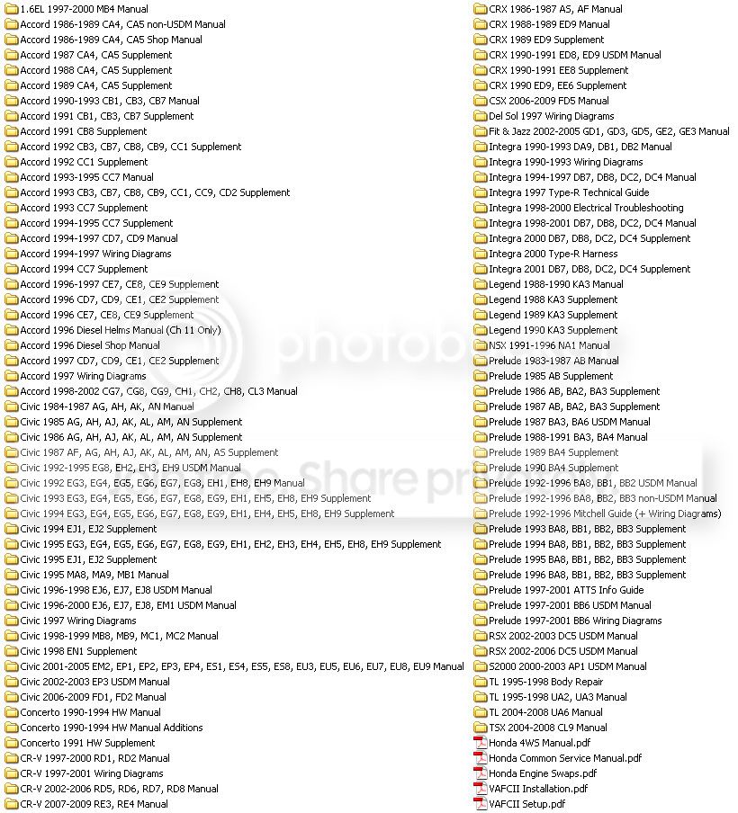 Honda Service Manuals | Honda Prelude Online